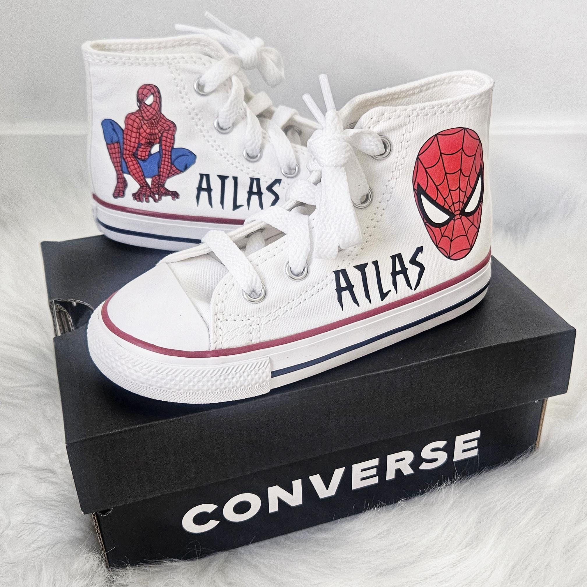 Spiderman Converse Personalized Sneakers High Tops Boys Shoes Many Colors