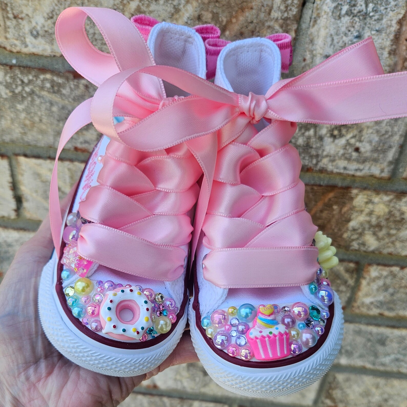 Sweet One Donut Converse, Personalized Sweets Donut Ice Cream Sneakers ...