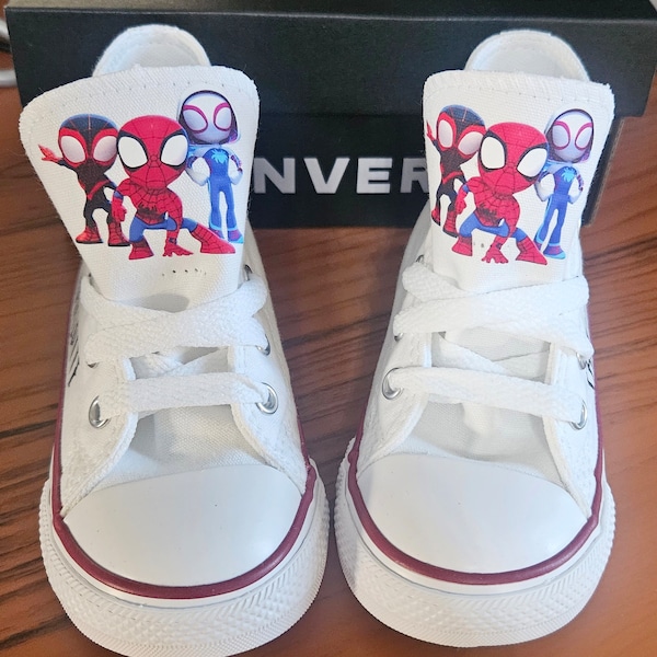 Custom Converse Spiderman Mens - Etsy