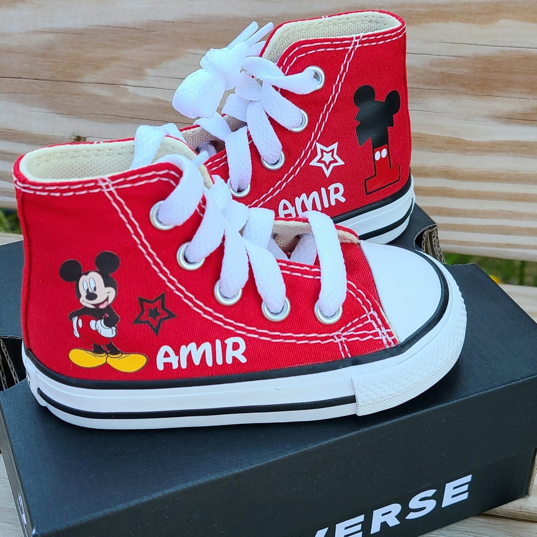 Personalized Mickey Mouse High Top Converse, Many Sizes and Colors ...