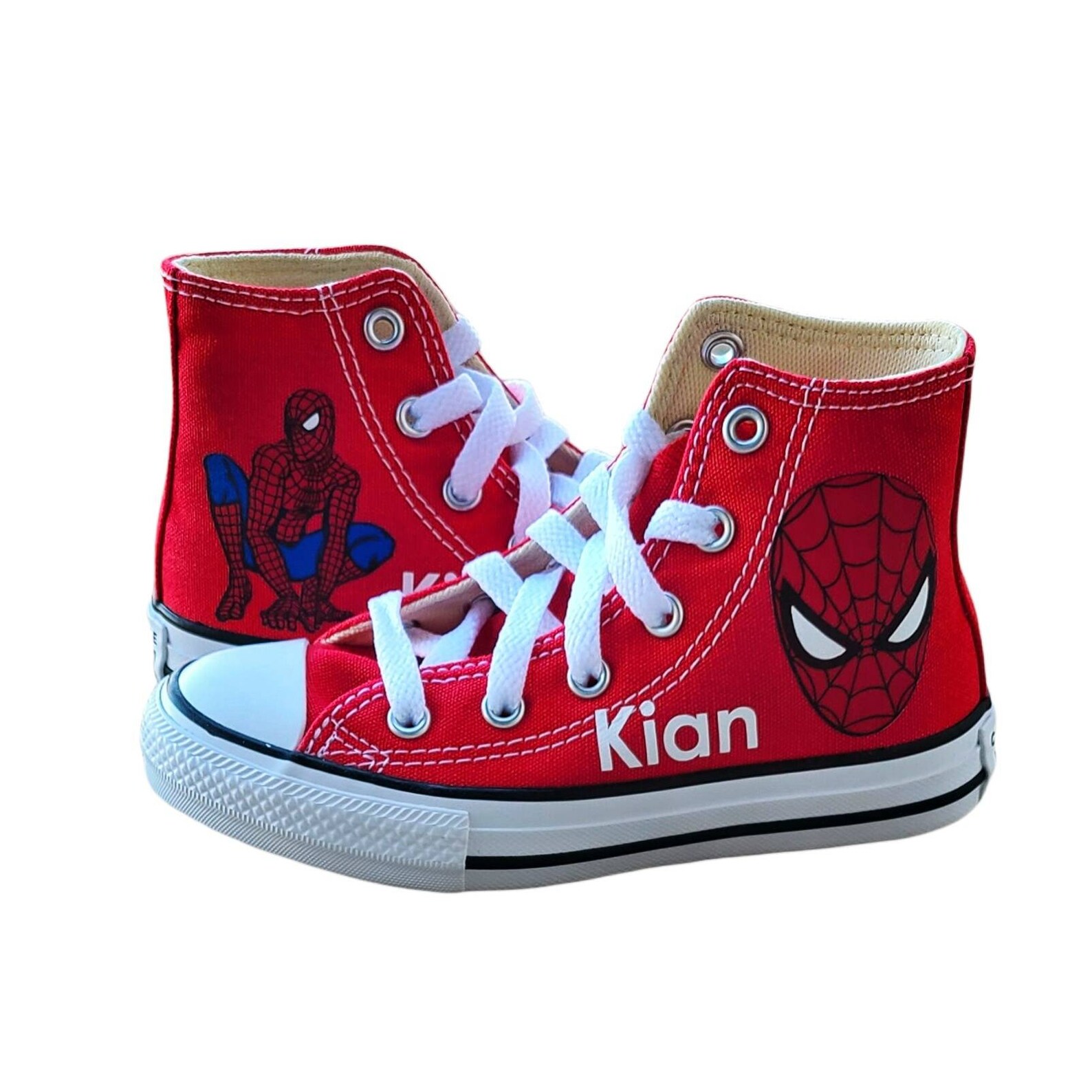 Spiderman Converse Personalized Sneakers High Tops Boys - Etsy