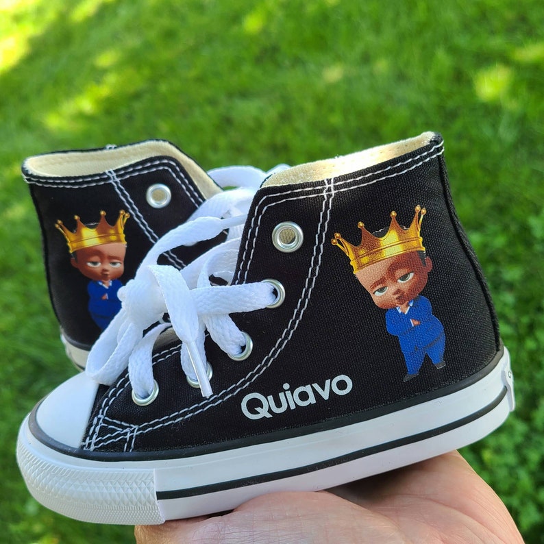 Boss Baby Converse, Royal Blue Suit, Crown, Personalized Shoes ...
