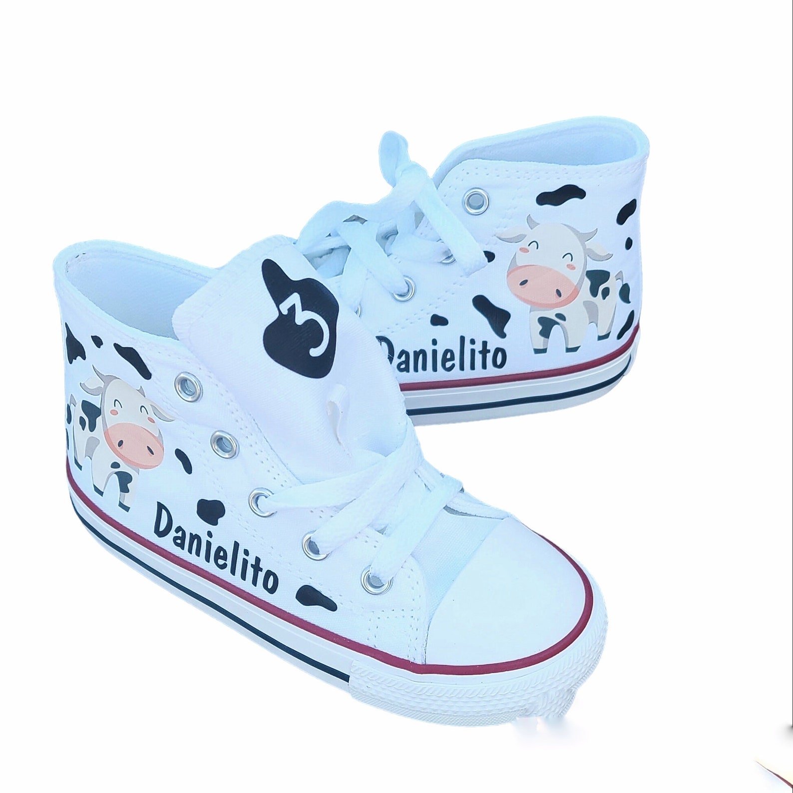 Personalized Cow Print Converse for Kids, Farm Farmer Boy Girl, Custom ...
