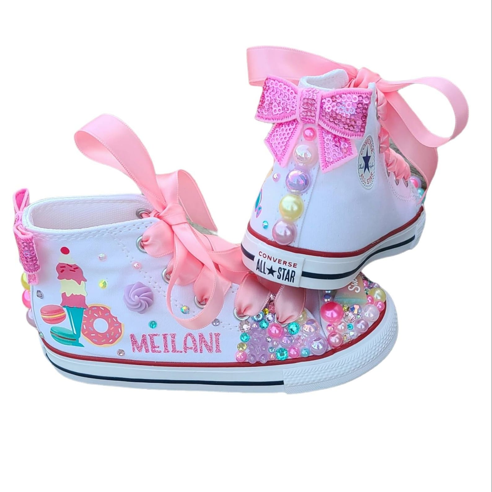Sweet One Donut Converse, Personalized Sweets Donut Ice Cream Sneakers ...