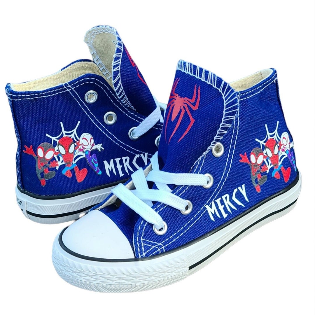 Spiderman High Tops, Custom Personalized Spidey and His Amazing Friends ...