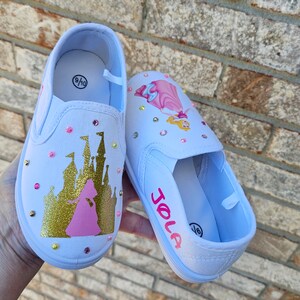 Sleeping Beauty Shoes for Toddler Girl, Personalized Slip on Sneakers ...