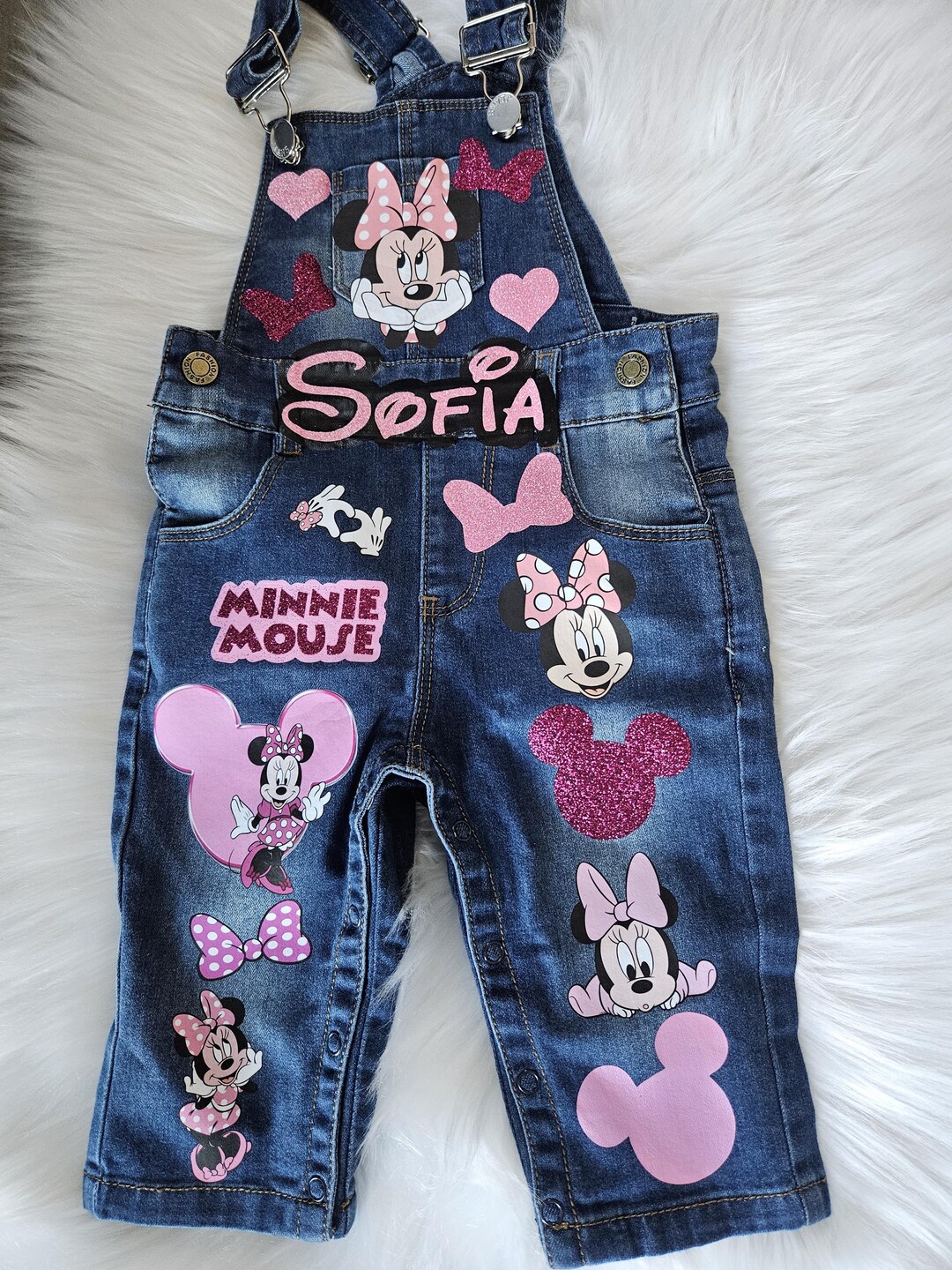 Minnie Mouse Overalls Denim Overalls for Baby Toddler Minnie Mouse ...