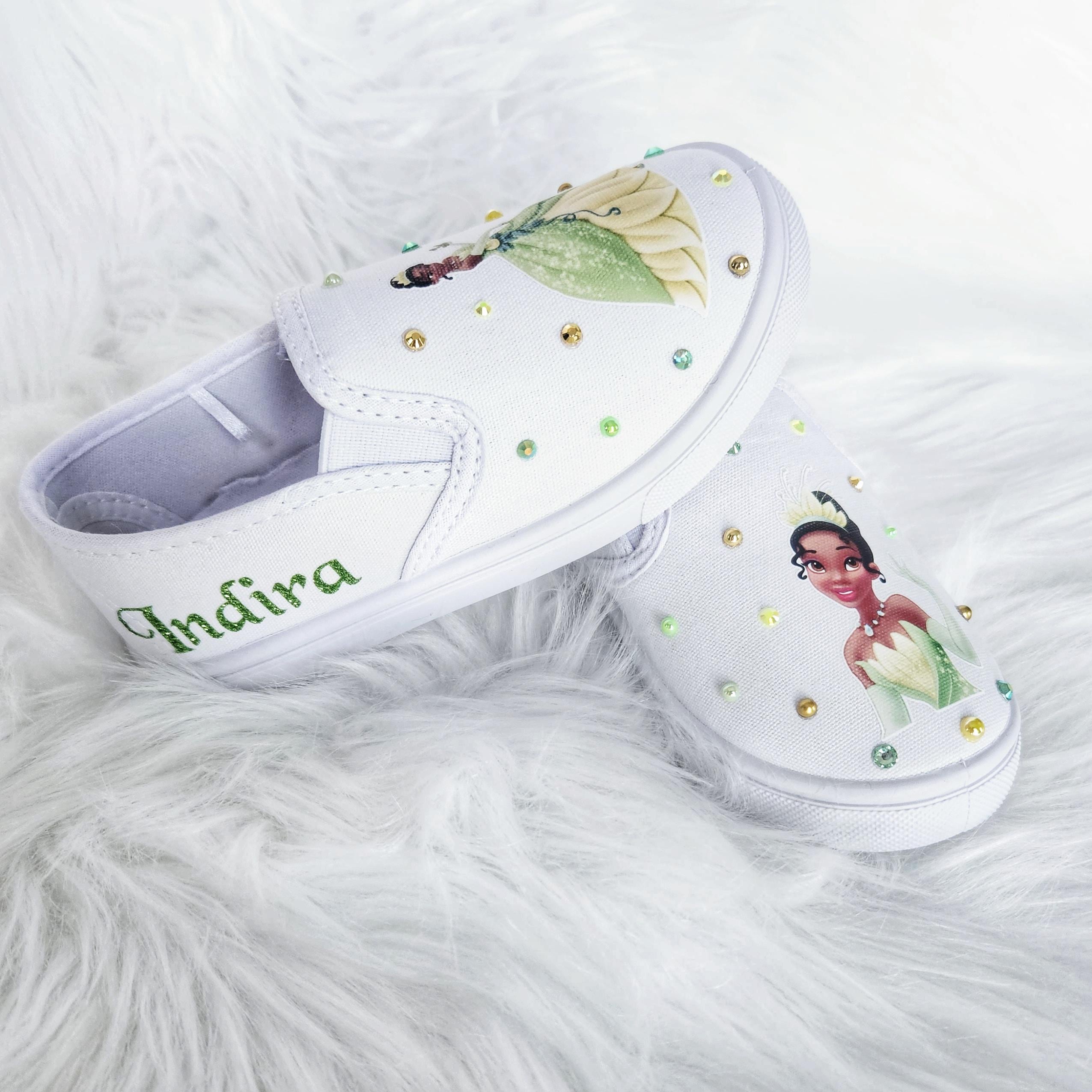 Tiana Shoes Princess Tiana Slip on Sneakers Custom Princess and the ...