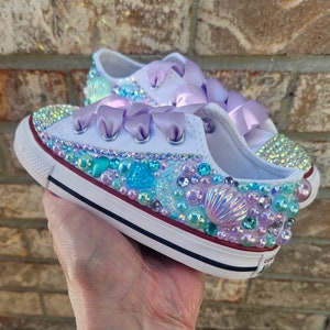 Pastel Mermaid Custom Converse, Personalized Mermaid Shoes for Girls ...