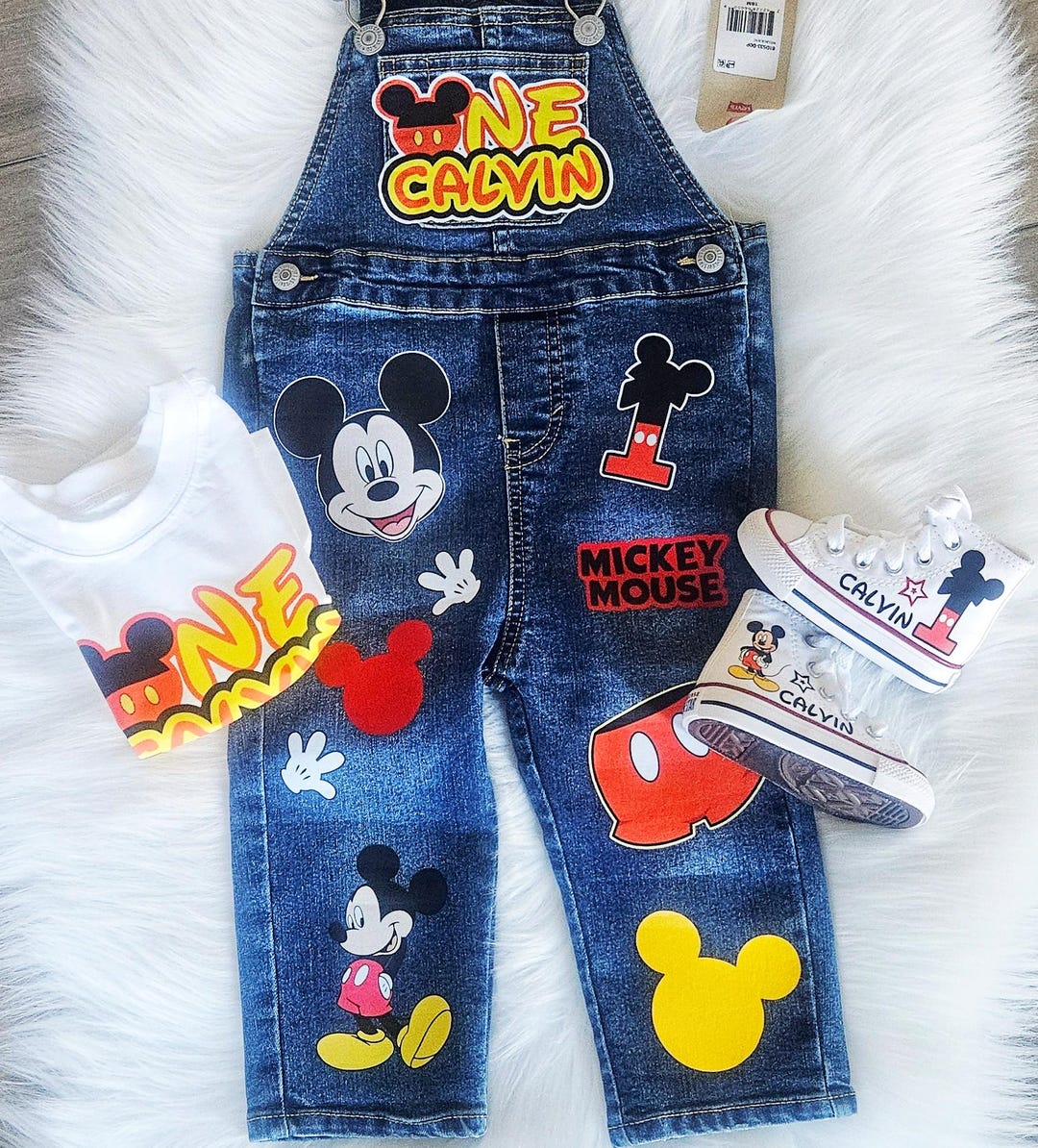 Mickey Mouse Overalls Personalized Denim Baby Toddler Overalls Washable ...