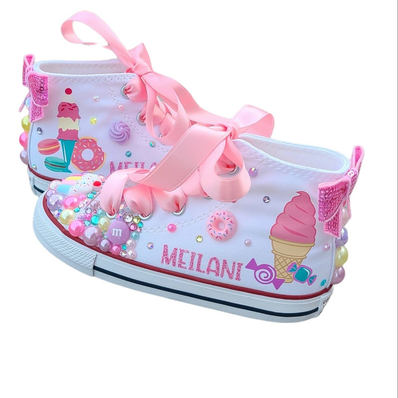 Sweet One Donut Converse, Personalized Sweets Donut Ice Cream Sneakers ...