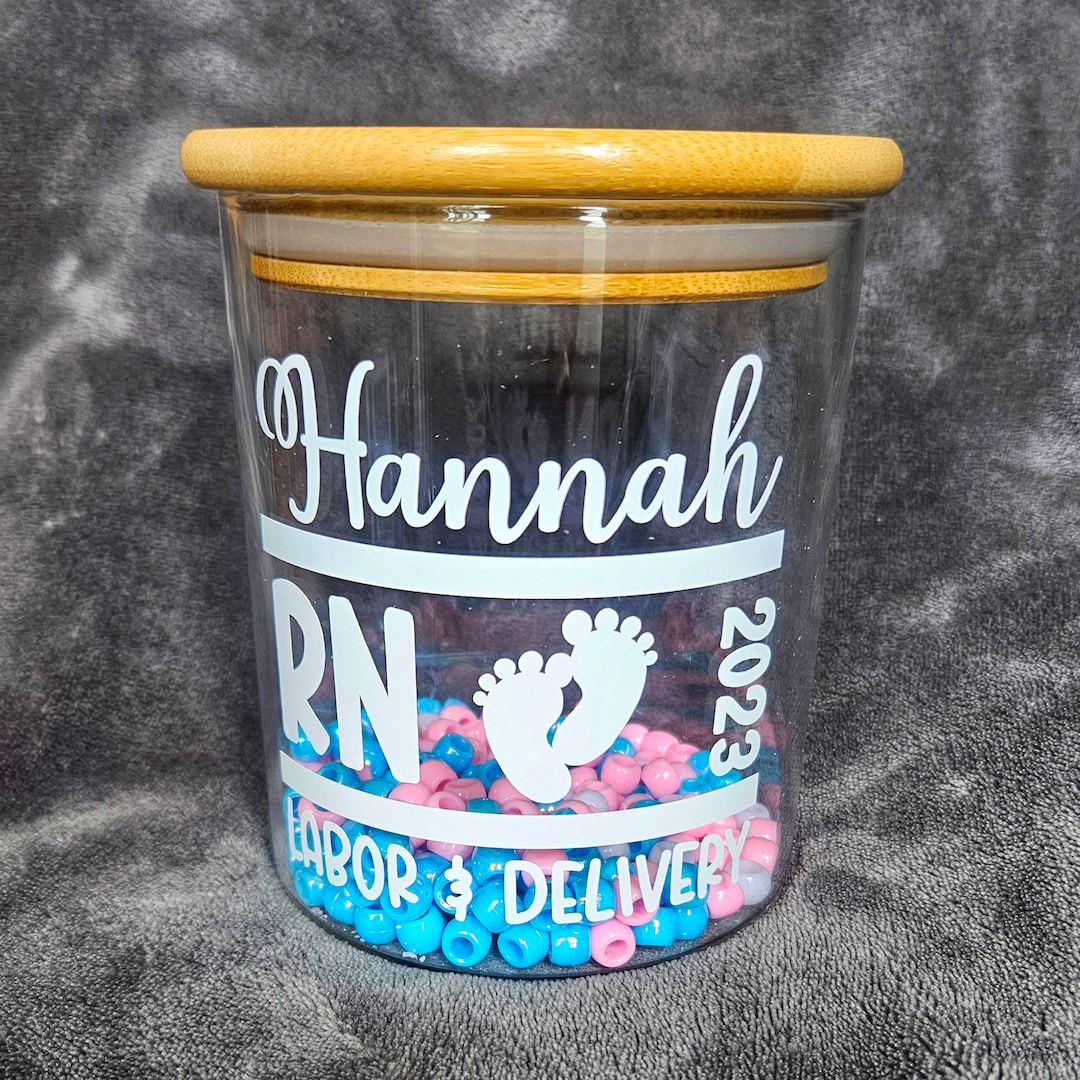 Personalized Labor and Delivery Nurse Jar With 100 Counter Beads ...