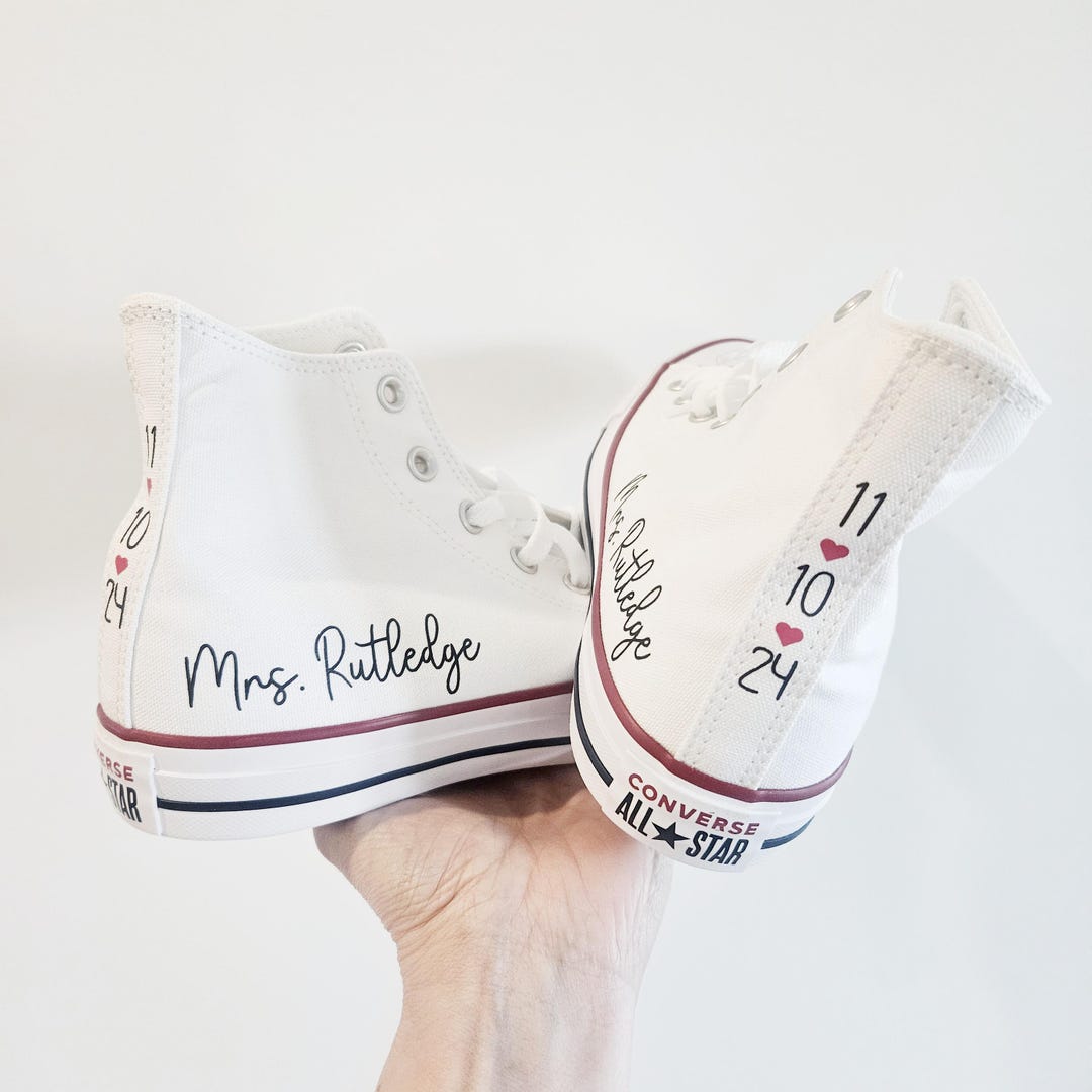Custom Wedding Converse Personalized Bride Converse High Top Converse ...