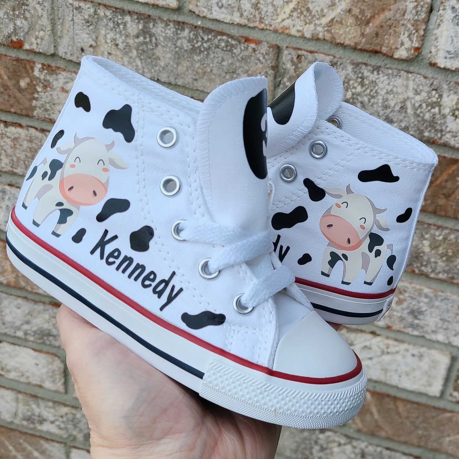 Personalized Cow Print Converse for Kids, Farm Farmer Boy Girl, Custom ...