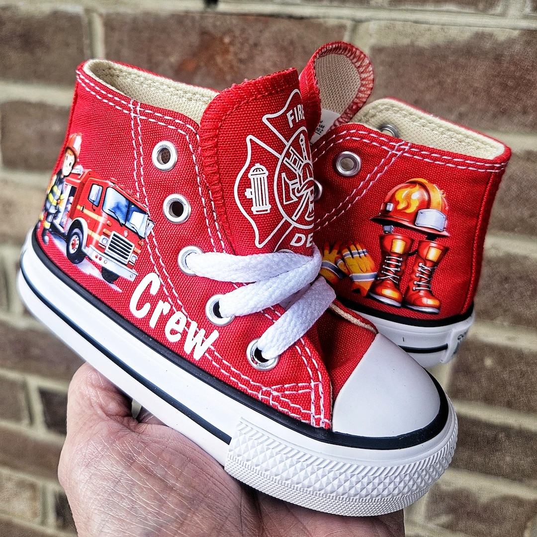 Fire Truck Shoes Custom Converse Fireman Personalized Fire Fighter ...
