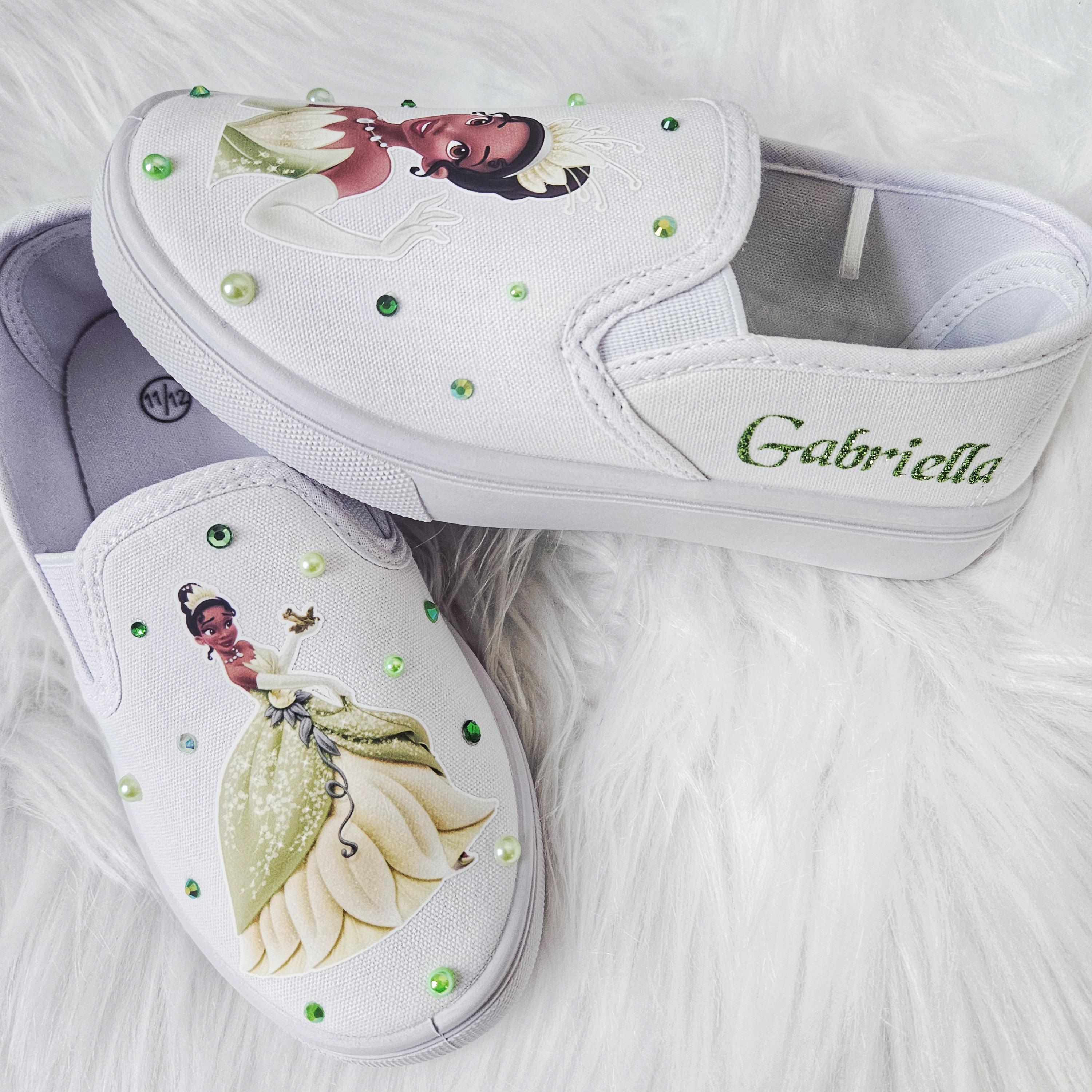 Tiana Shoes Princess Tiana Slip on Sneakers Custom Princess and the ...