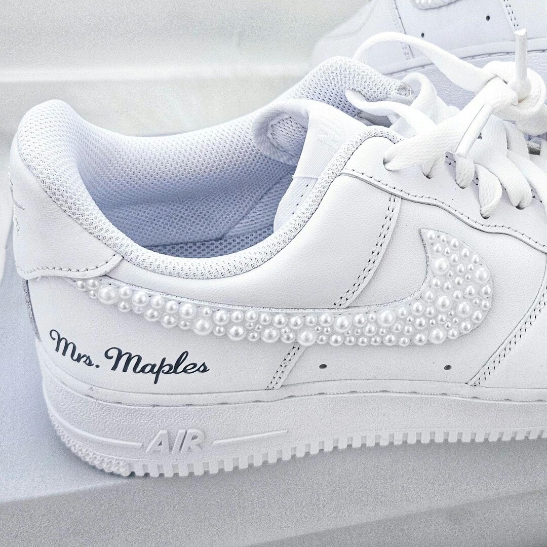 Custom Nike AF1 Bride Shoes Nike Air Force One Wedding Shoes Bridal ...