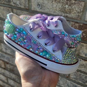 Pastel Mermaid Custom Converse, Personalized Mermaid Shoes for Girls ...