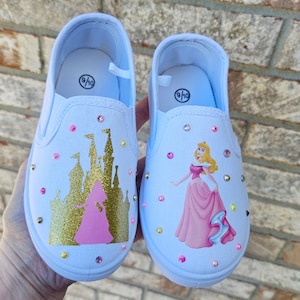 Sleeping Beauty Shoes for Toddler Girl, Personalized Slip on Sneakers ...