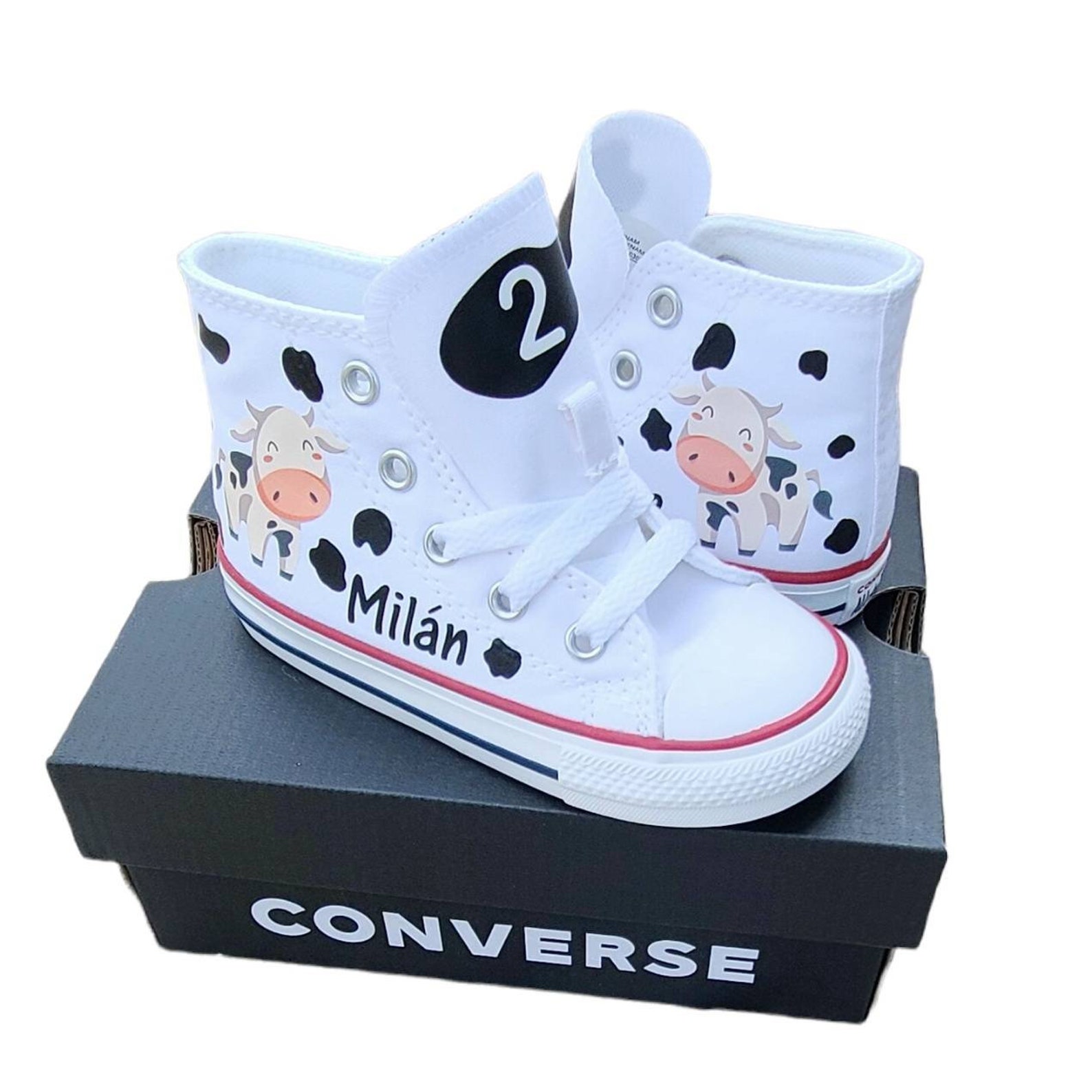 Personalized Cow Print Converse for Kids, Farm Farmer Boy Girl, Custom ...