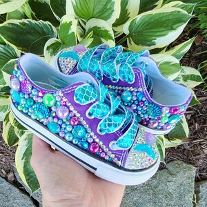 Purple Mermaid Converse, Genuine Converse Low Top Purple Sneakers, Many ...