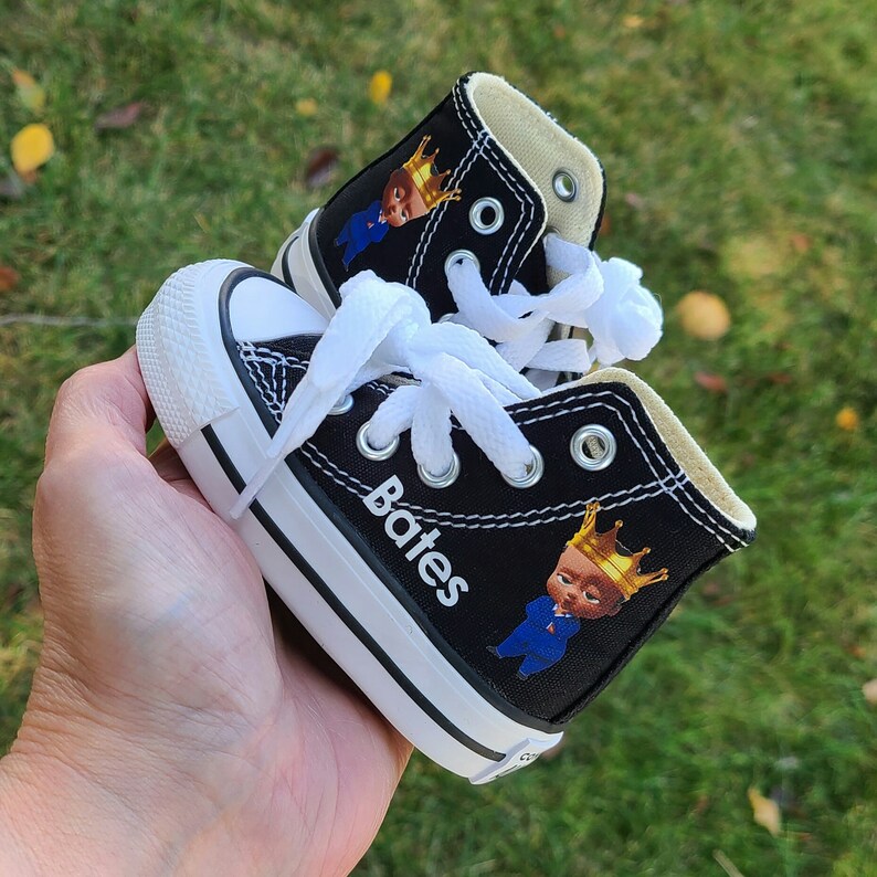 Boss Baby Converse, Royal Blue Suit, Crown, Personalized Shoes ...