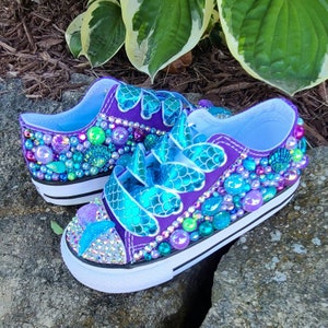 Purple Mermaid Converse, Genuine Converse Low Top Purple Sneakers, Many ...