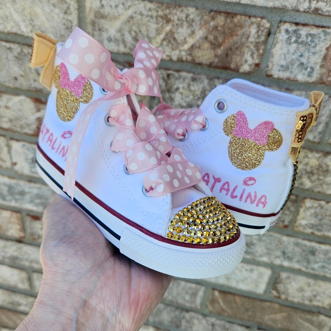 Personalized Minnie Mouse Converse, Minnie Sneakers With Bling, Baby ...