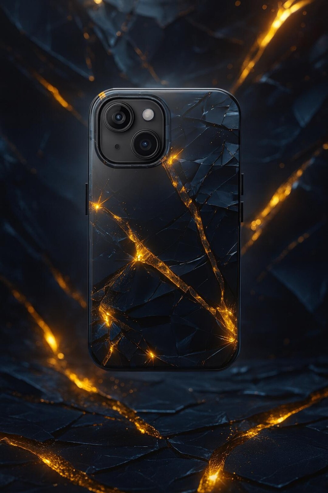 Obsidian Gold Fracture Premium Phone Case - Etsy