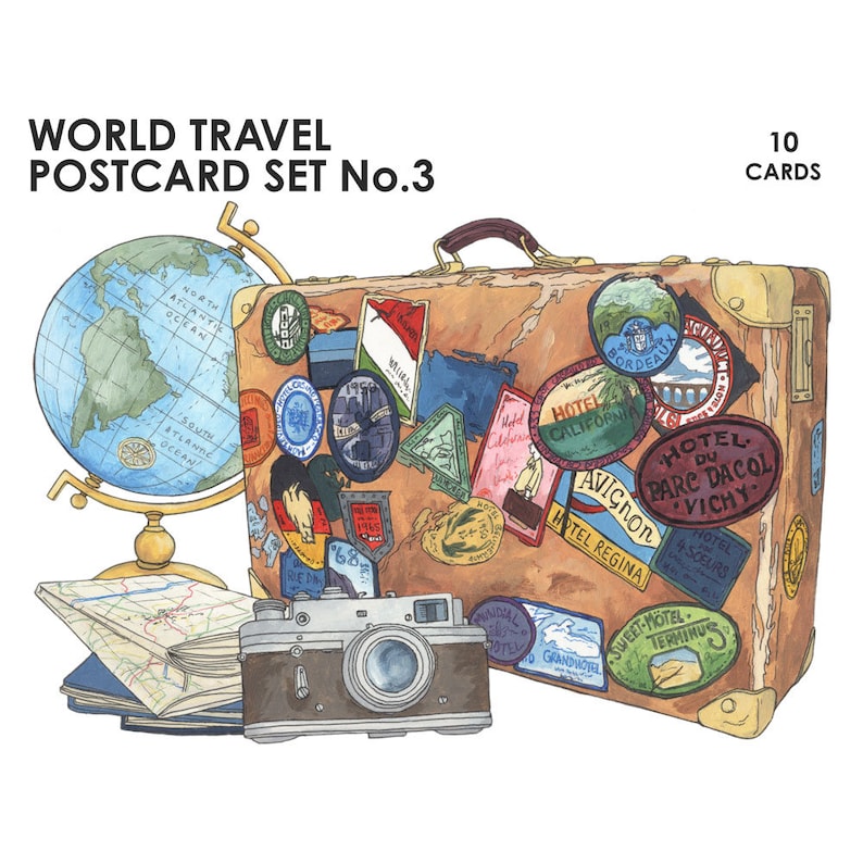 Illustrated World Postcard Set No. 3 (pack of 10) - Etsy