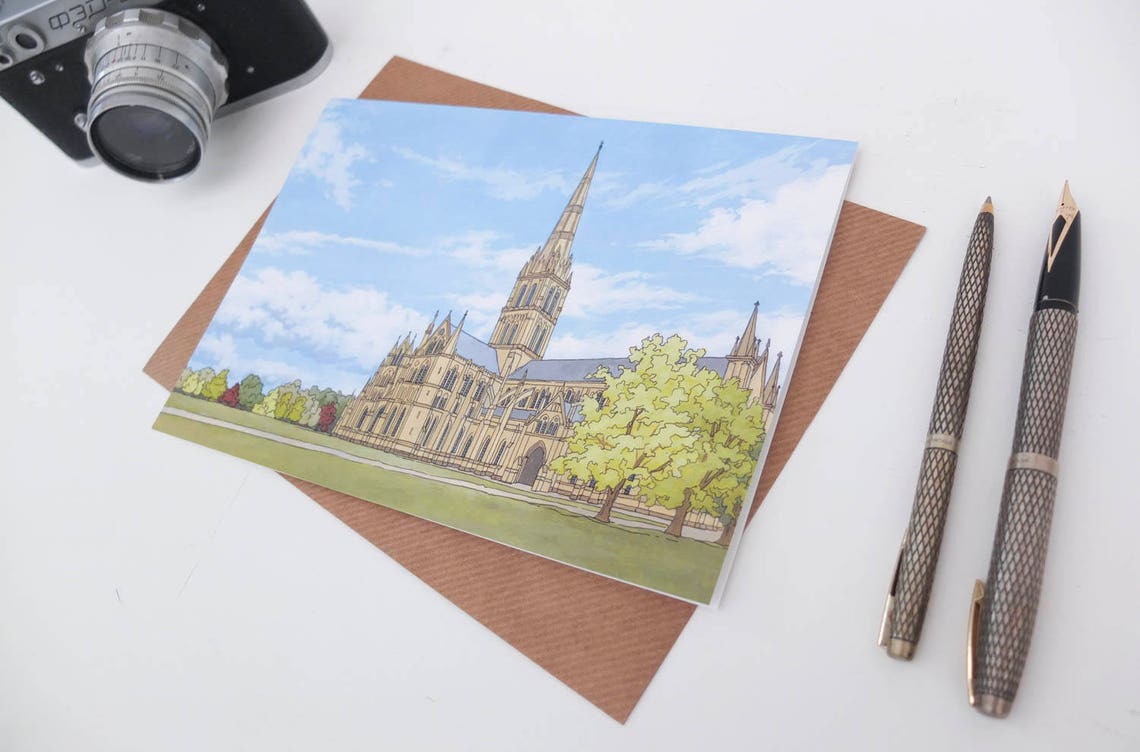 Greeting Card: Salisbury Cathedral - Etsy UK