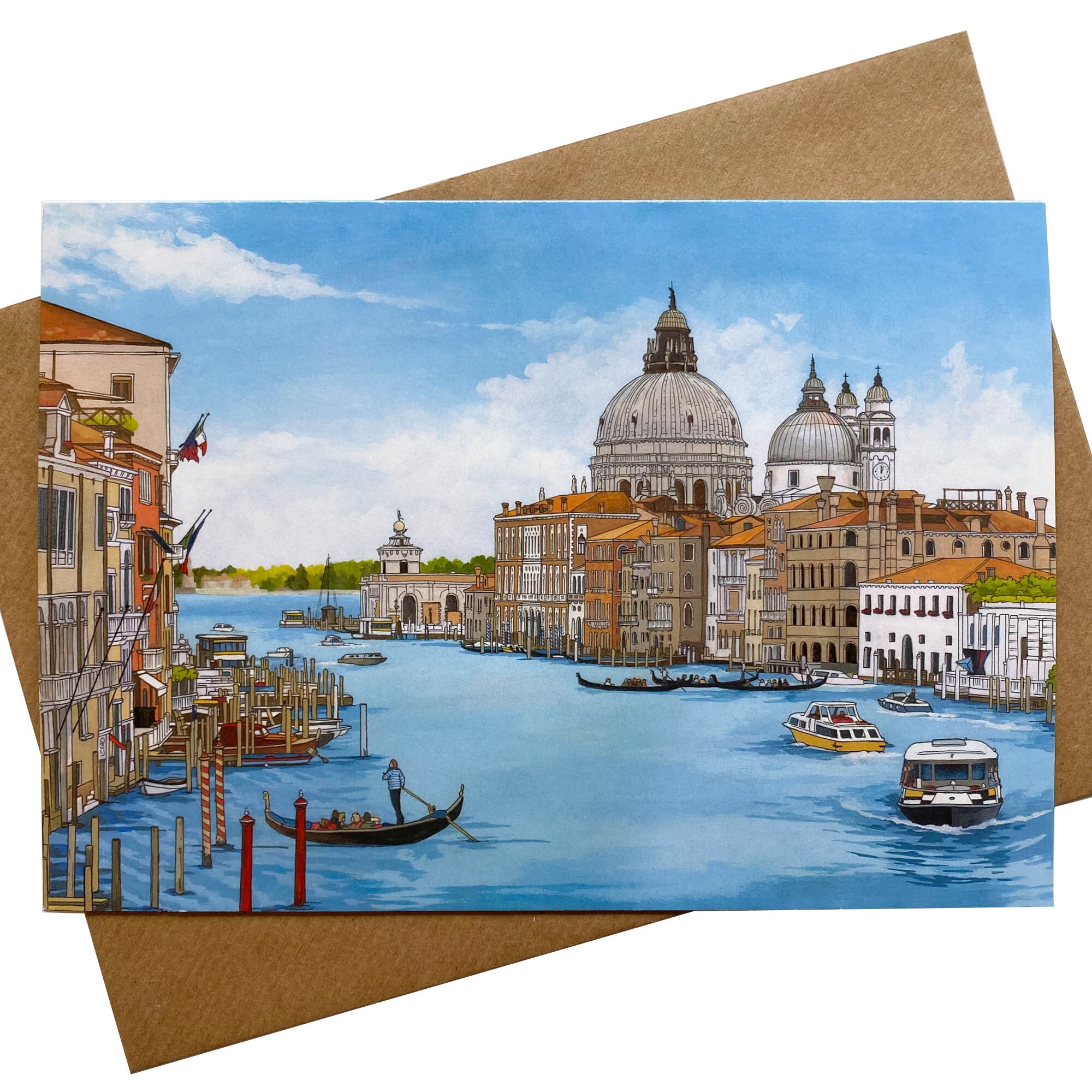 The Grand Canal, Venice - Illustrated Greeting Card - Etsy UK