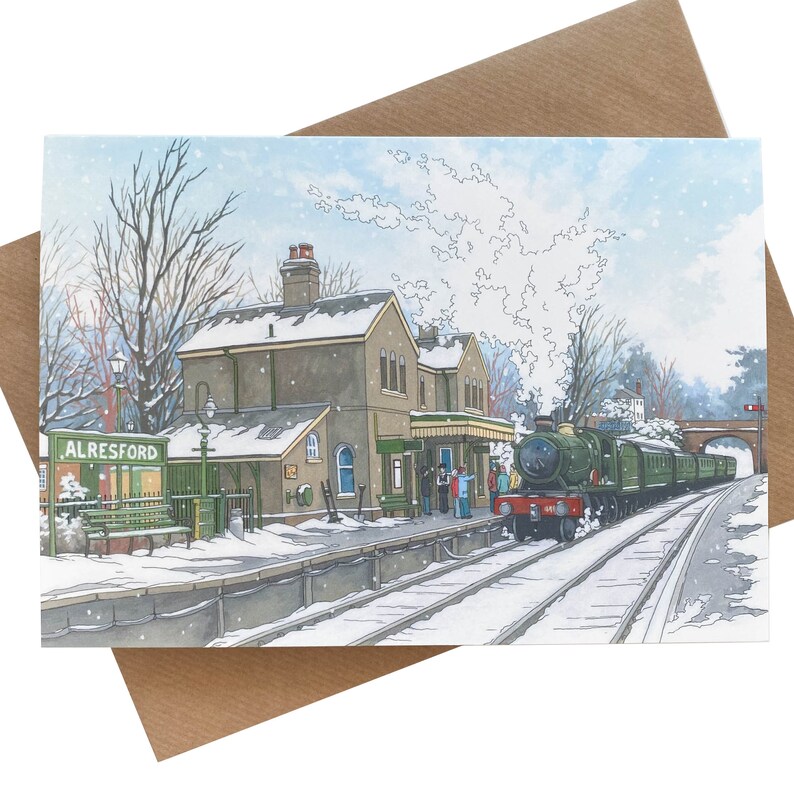 Railway Christmas Card Bundle (pack of 3 - Blank Inside) - Etsy UK