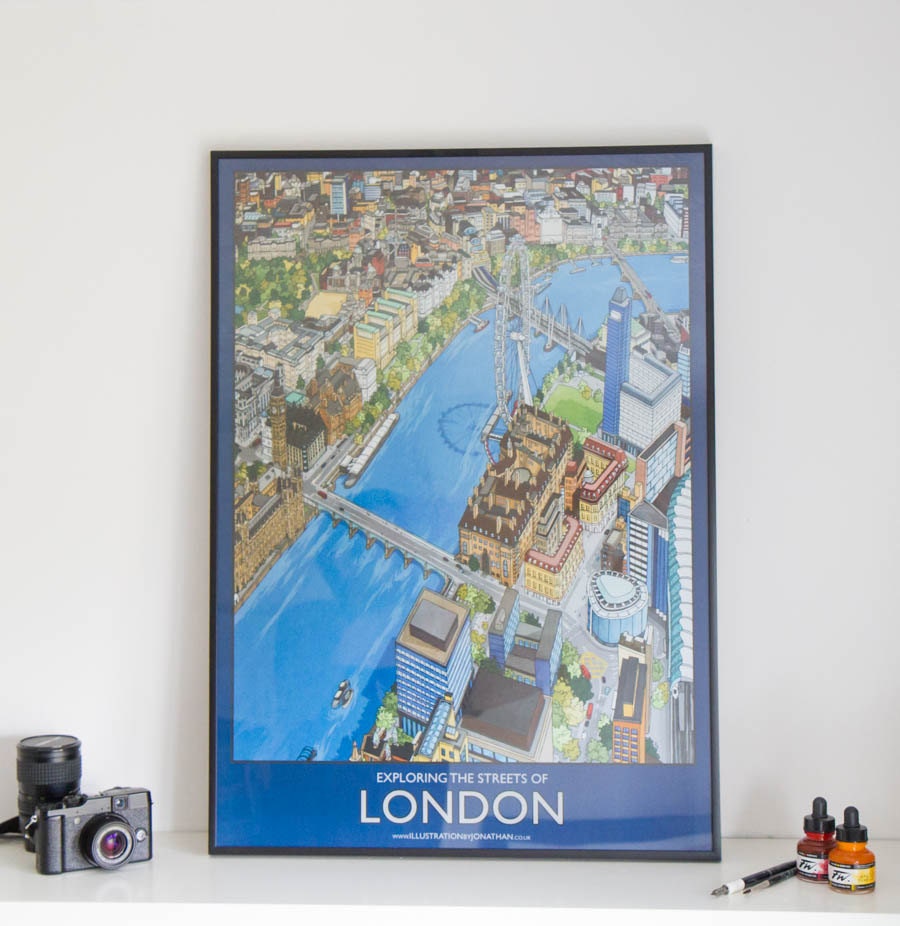 Exploring London Poster | Etsy