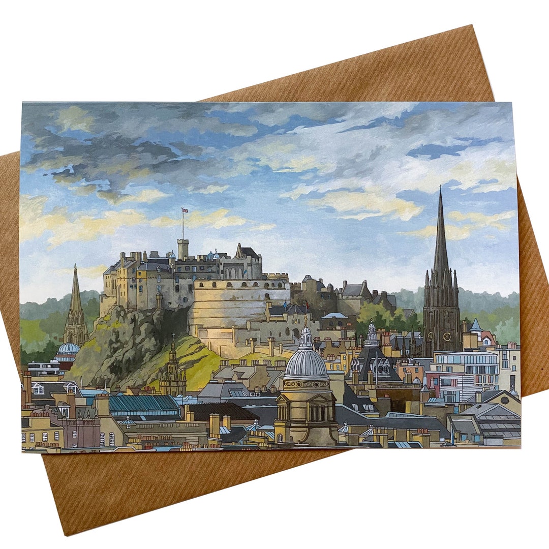 Edinburgh Castle - Illustrated Greeting Card - Etsy