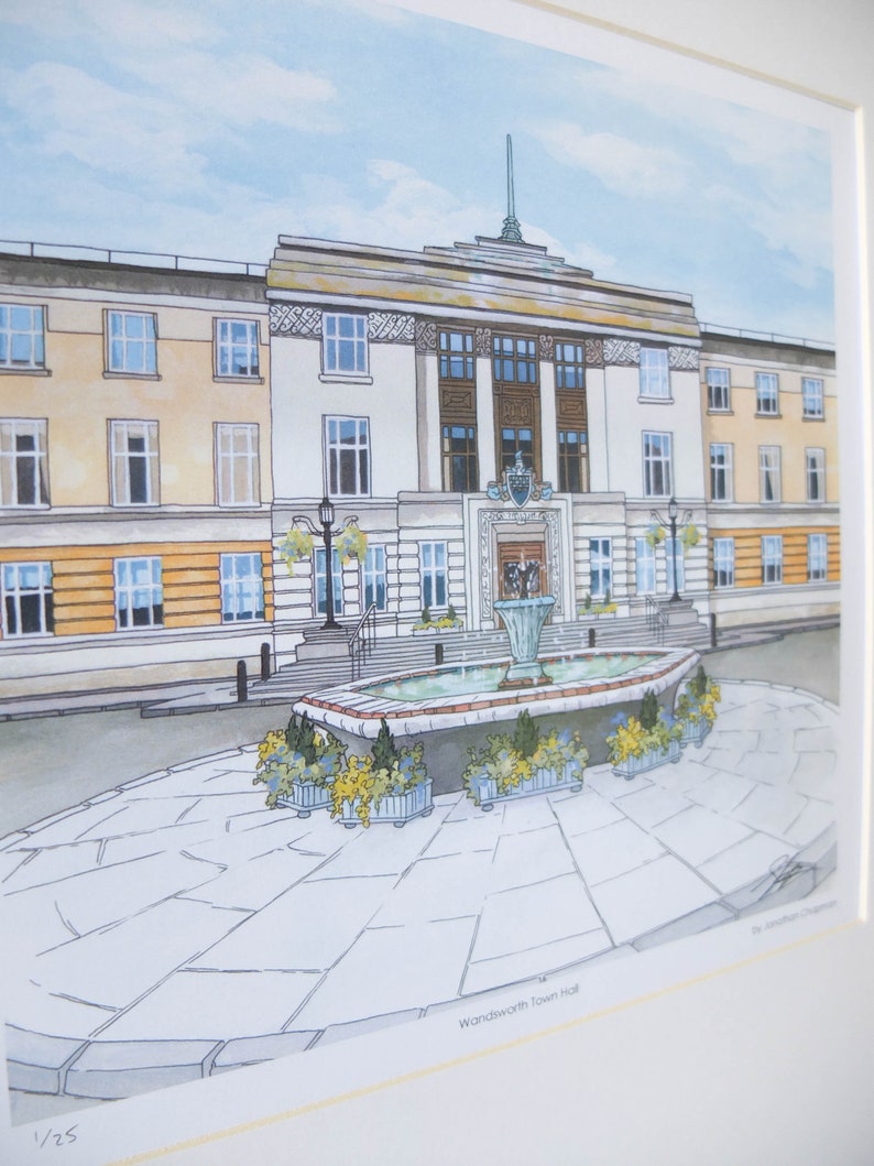 Wandsworth Town Hall Limited Edition Art Print - Etsy UK