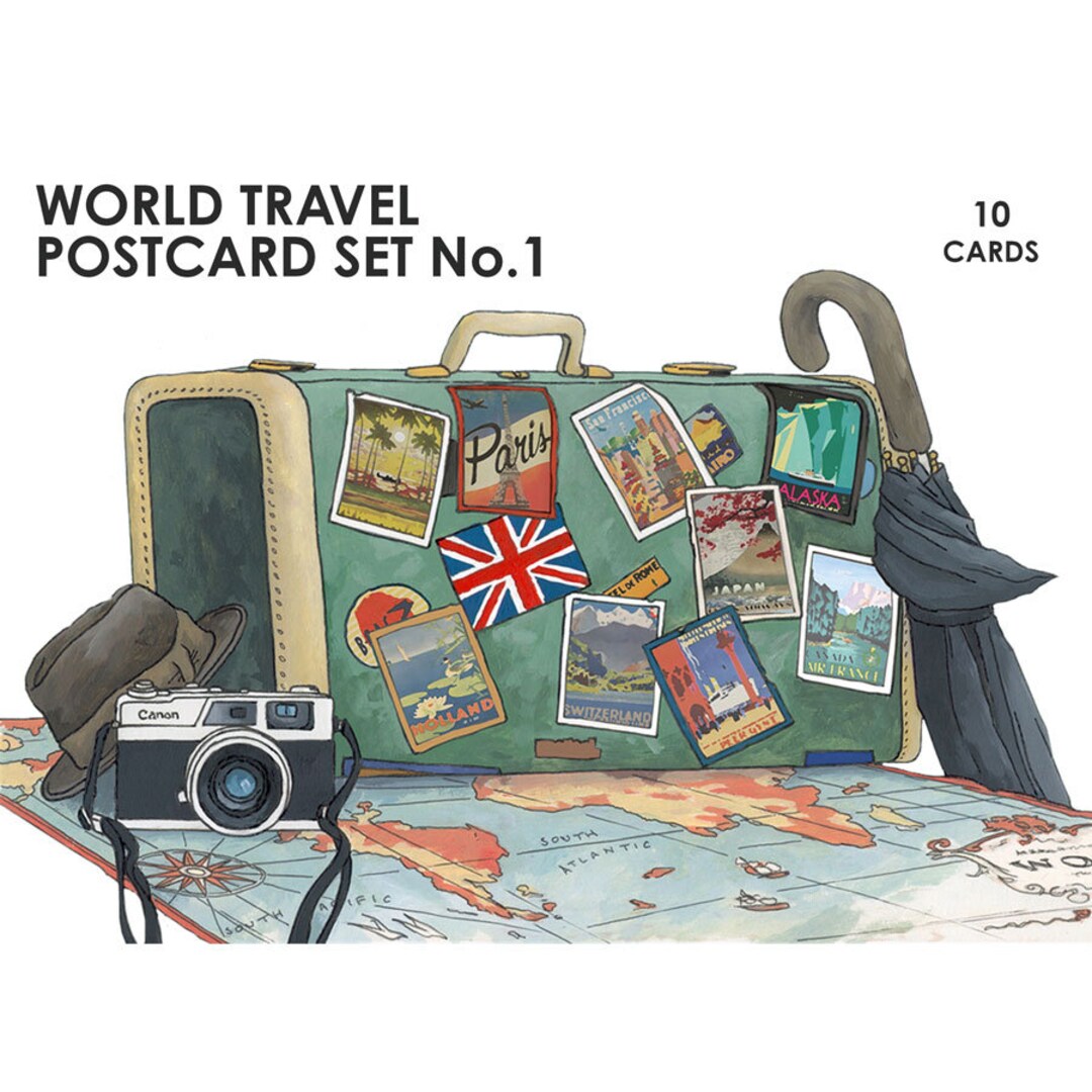 Illustrated World Postcard Set No. 1 (pack of 10) - Etsy