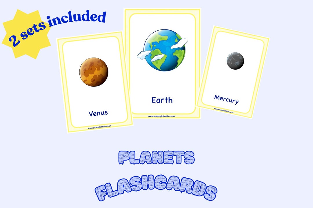 Planets Flashcards for Kids | Homeschool Flashcards | Planet Names ...