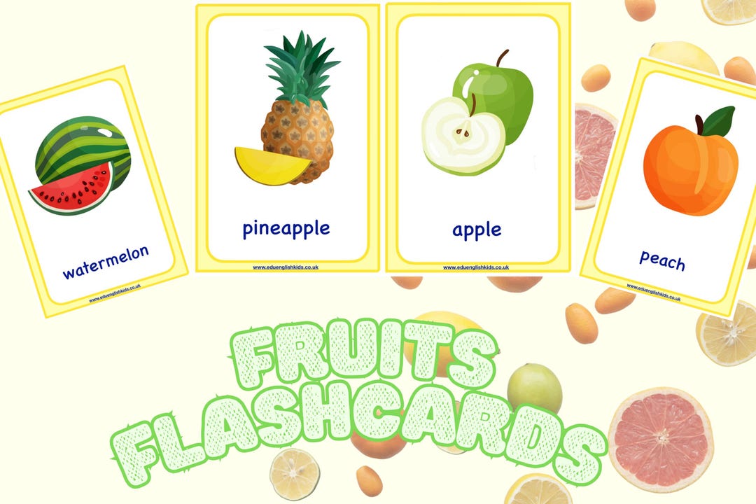 Fruits Flashcards for Kids | Preschool & Kindergarten Learning ...