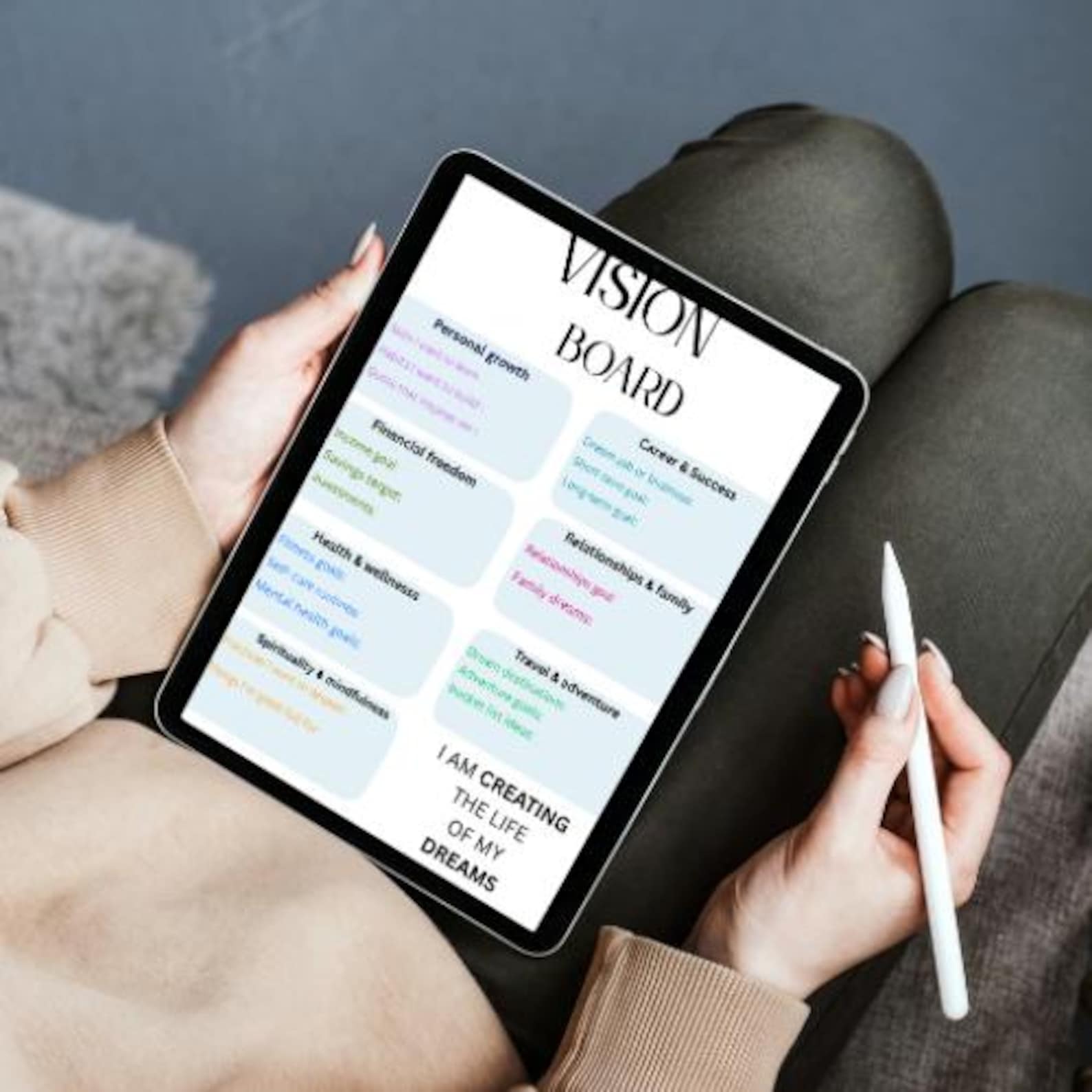 Digital Vision Board Template : Editable, Minimalist, Simple, Inclusive ...