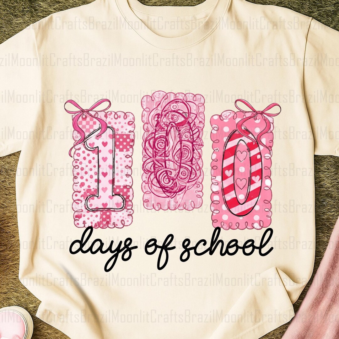 100 Days of School Coquette Png, Teacher 100 Days Smarter Png, Girls ...
