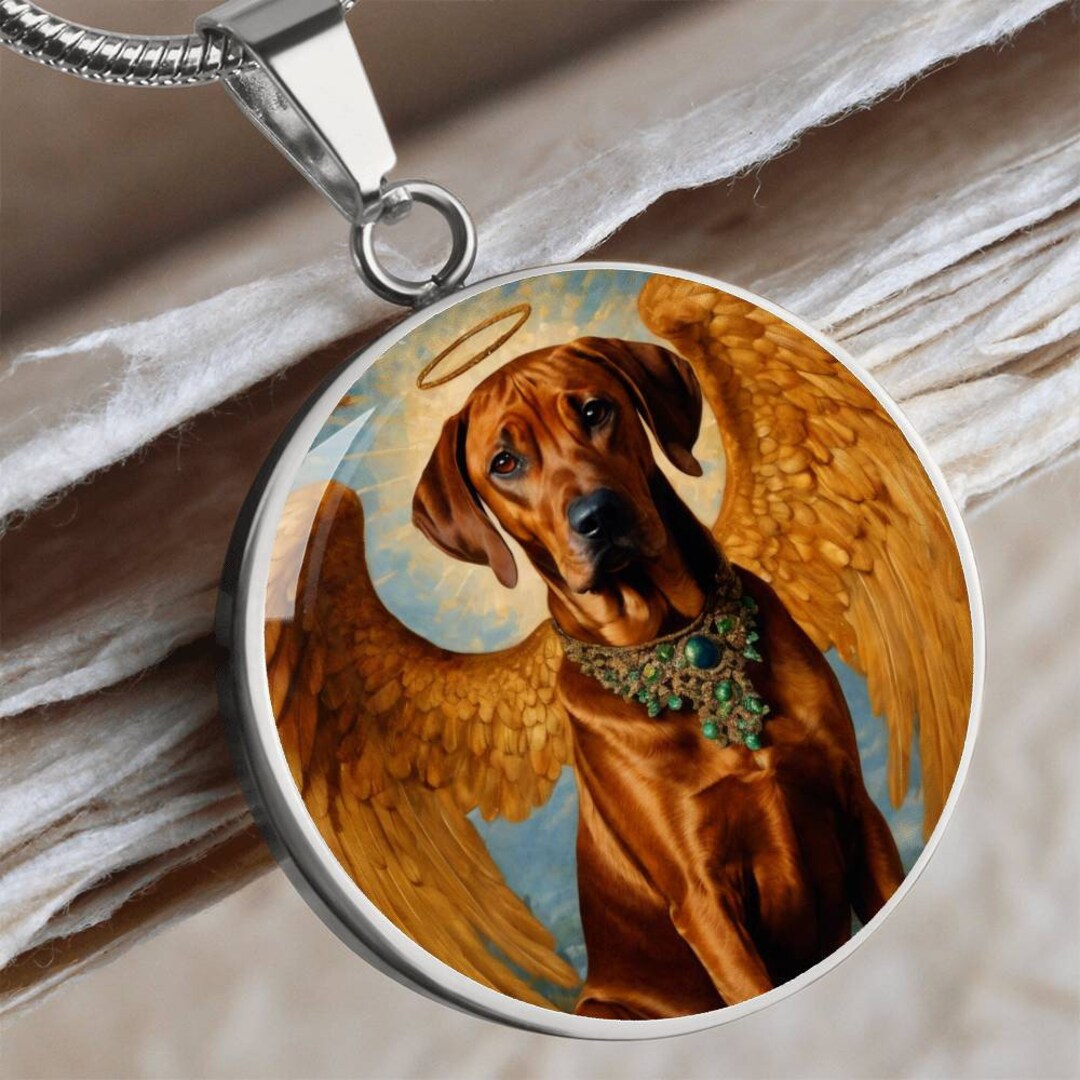 Rhodesian Ridgeback Necklace Angel, Personalized With Engrave Option ...
