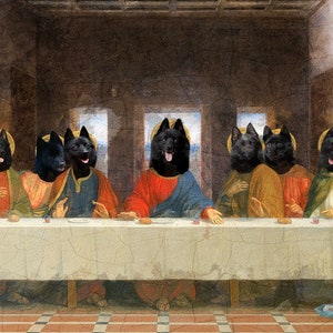 Schipperke Dog Last Supper Art by Leonardo Da Vinci, Schipperke Gallery ...