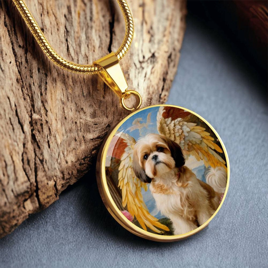 Shih Tzu Angel Necklace: Custom Renaissance Dog Memorial Jewelry - Etsy