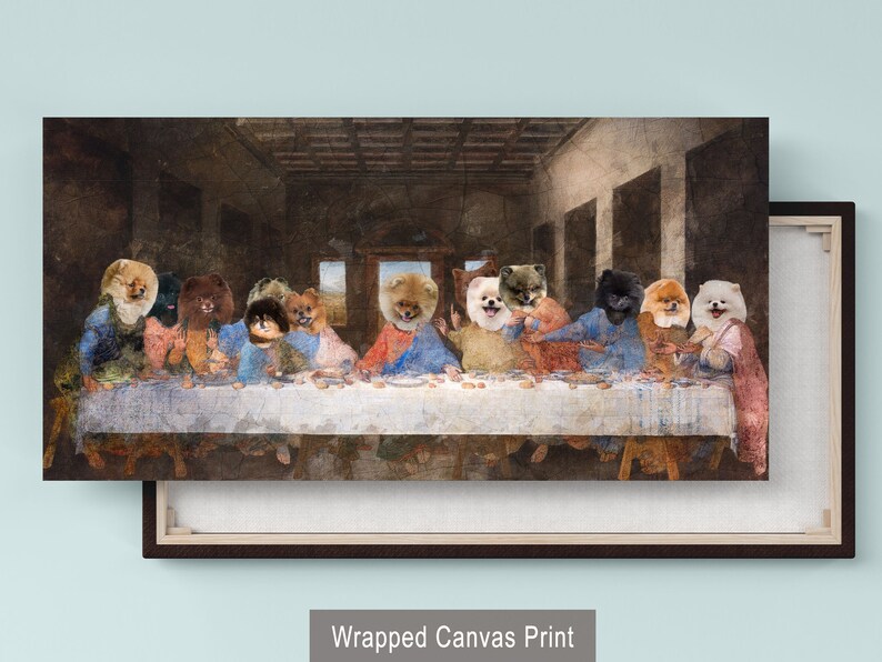 Pomeranian Dog Last Supper Renaissance Art Print: Limited Edition ...