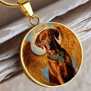 Rhodesian Ridgeback Necklace Angel, Personalized With Engrave Option ...