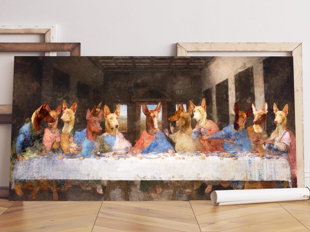 Pharaoh Hound Gifts, Last Supper Art by Leonardo Da Vinci, Gallery Wrap ...
