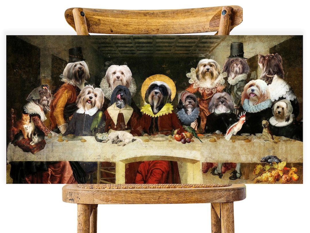 Havanese Dog Last Supper Canvas Print: Renaissance Pet Portrait Art - Etsy