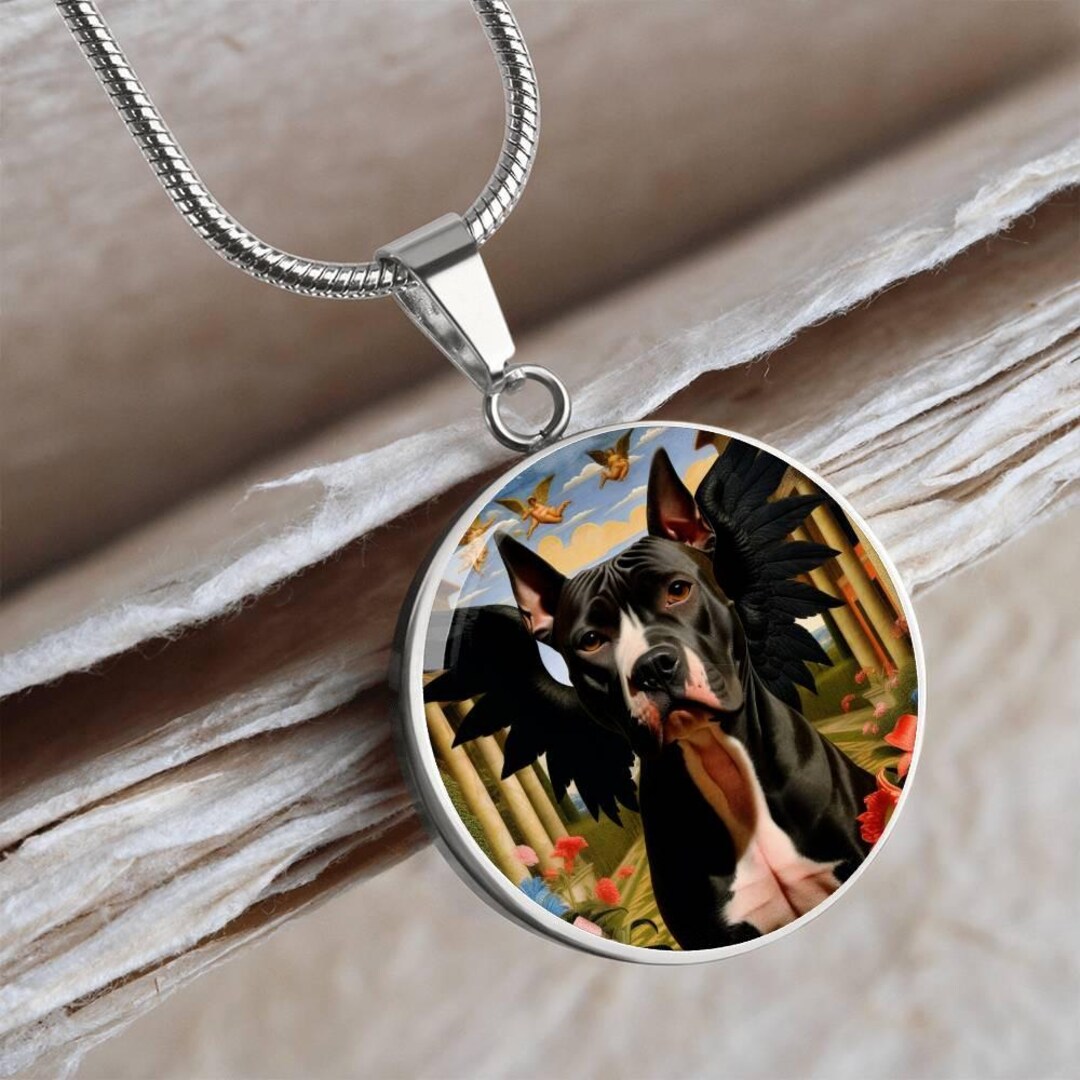 American Staffordshire Terrier Angel Art Necklace: Personalized Dog ...