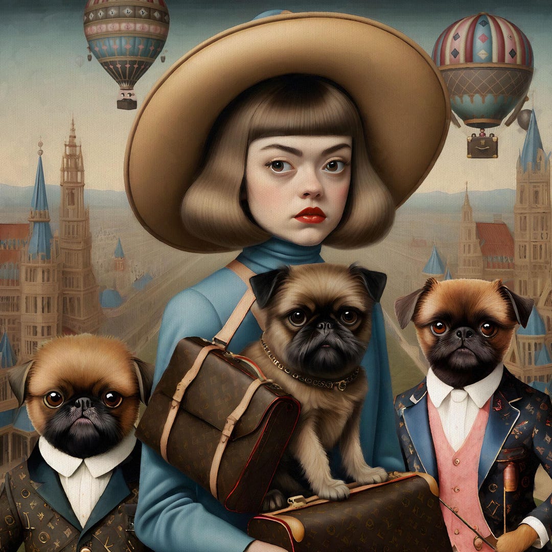 Brussels Griffon Art: Mark Ryden Inspired Pop Surrealist Canvas - Etsy